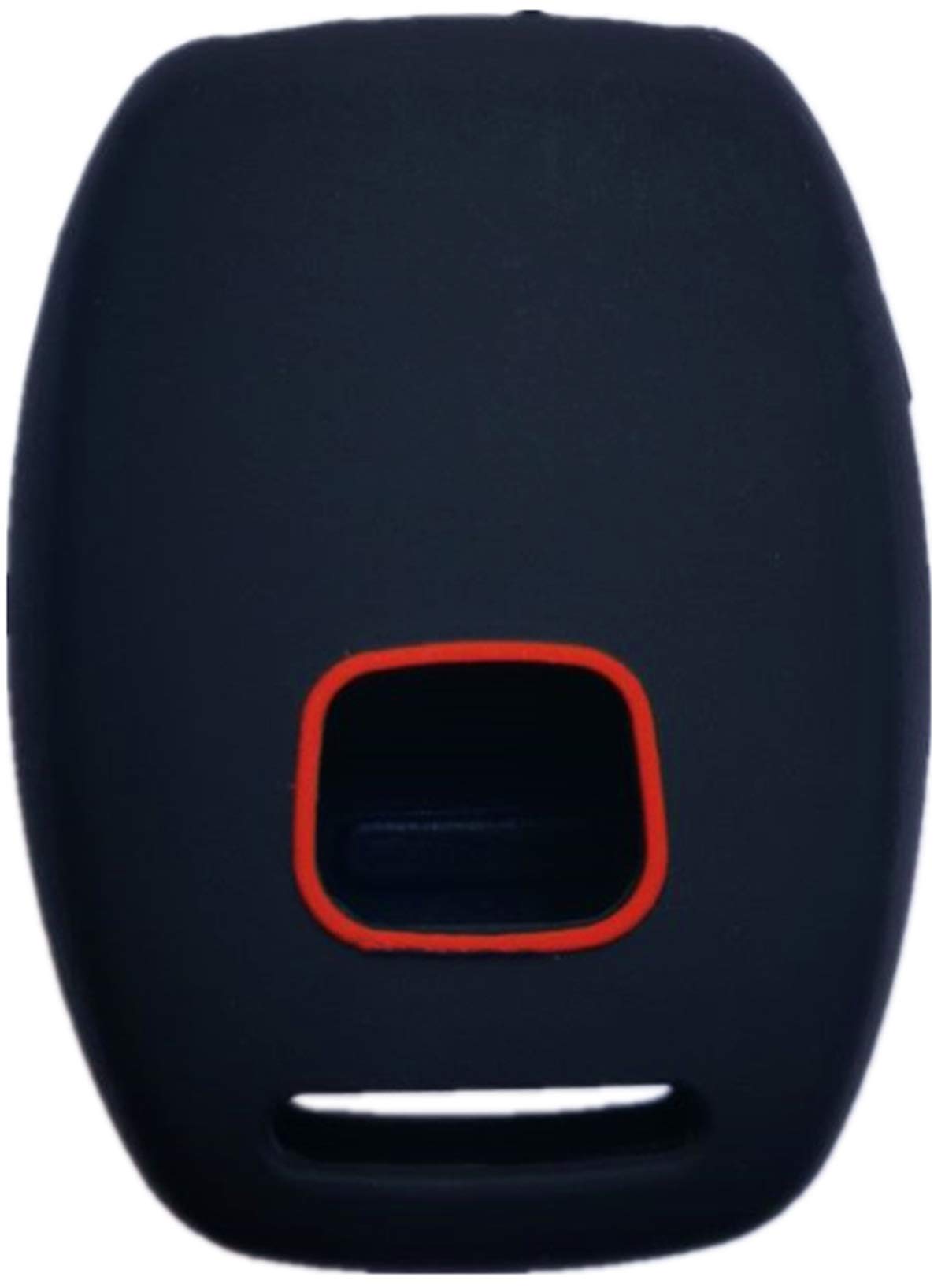 RUNZUIE Silicone Keyless Entry Remote Key Fob Cover Case Protector Shell for Honda Accord Civic CR-V Element Pilot 850G-G8D380HA N5F-A05TAA (Black with Red 3+1 Buttons)
