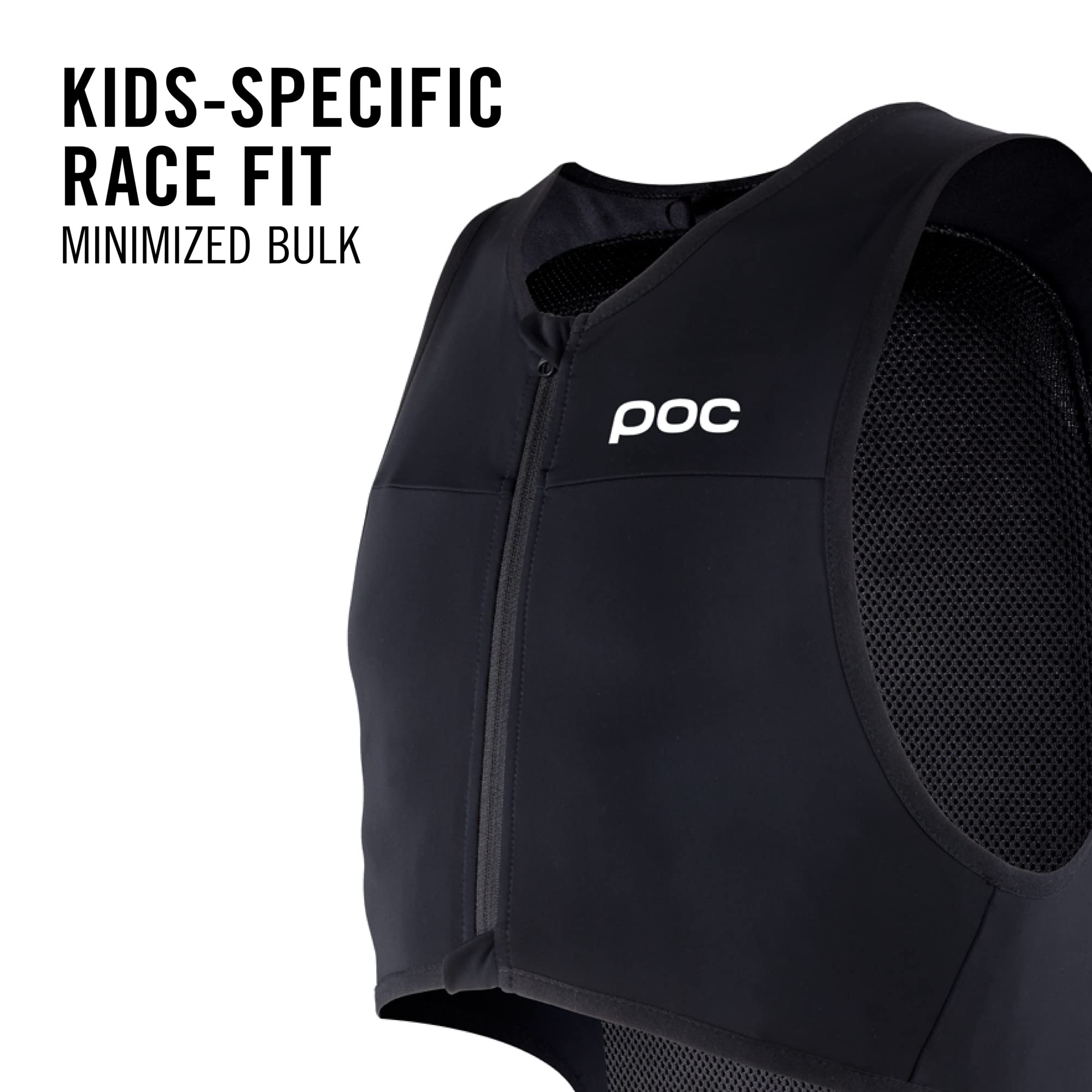 POC VPD Air Comp Back Jr, Youth Ski Racing Vest with Back Protector for Kids, Uranium Black, Large
