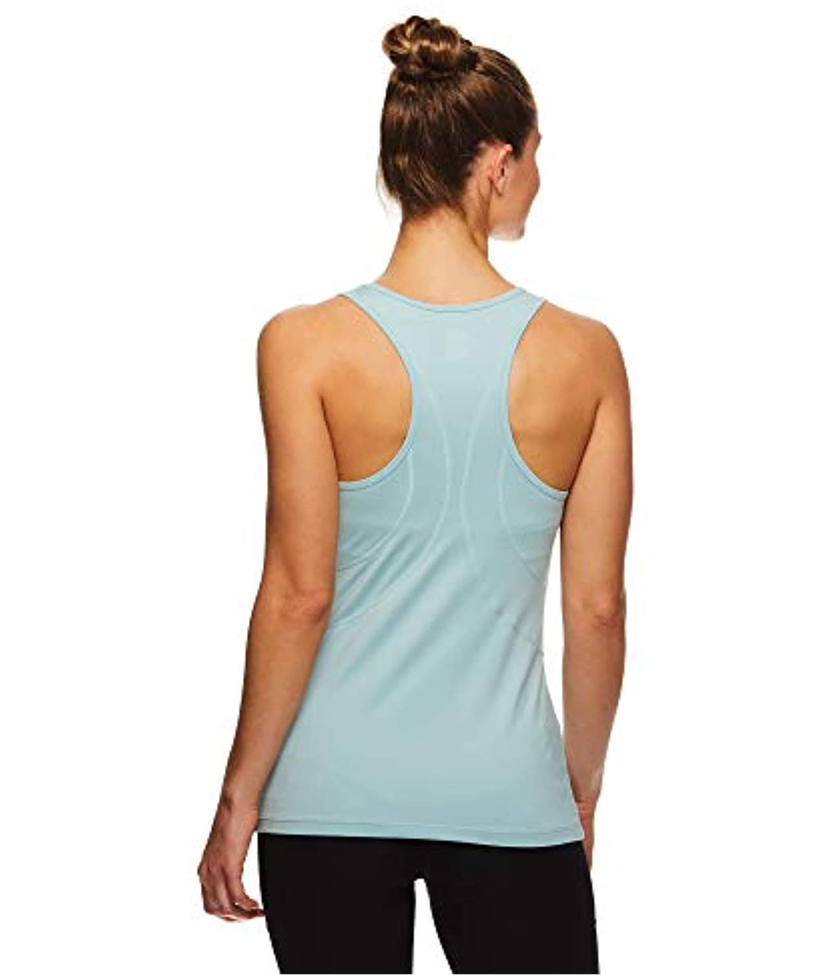 Reebok Womens Fitted Racerback Tank Top, Green, X-Large