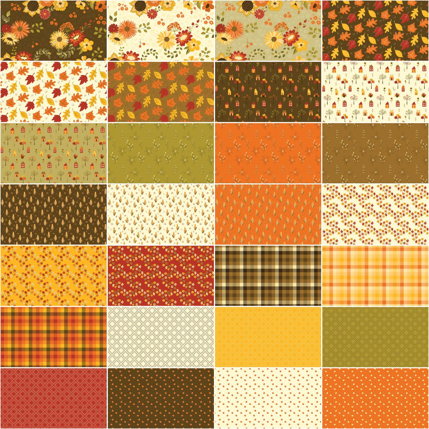 Sandy Gervais Fall's in Town Rolie Polie 40 2.5-inch Strips Jelly Roll Riley Blake RP-13510-40