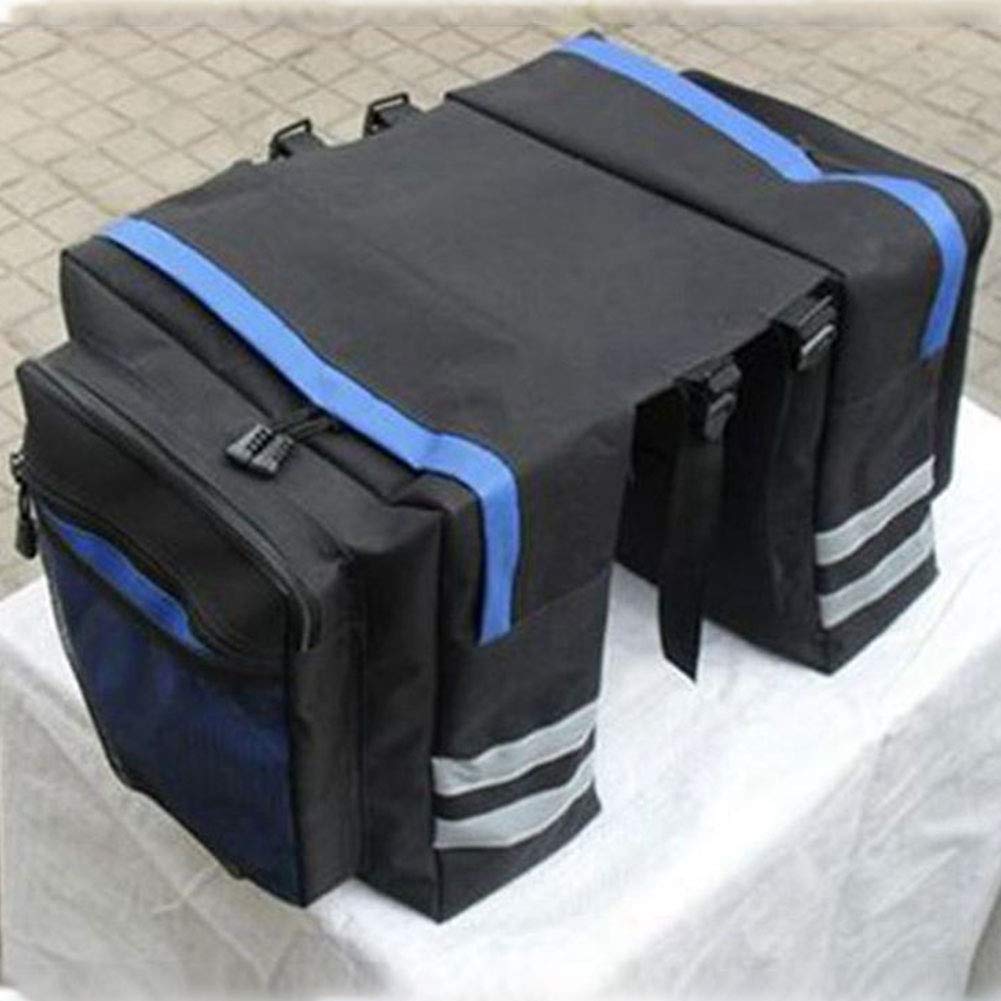 Trunk Bag Mesh Portable Reflective Strip Durable Practical Double Pannier arry Luggage Multi Pocket Mountain Bicycle Accessory Outdoor Rear Seat Storage