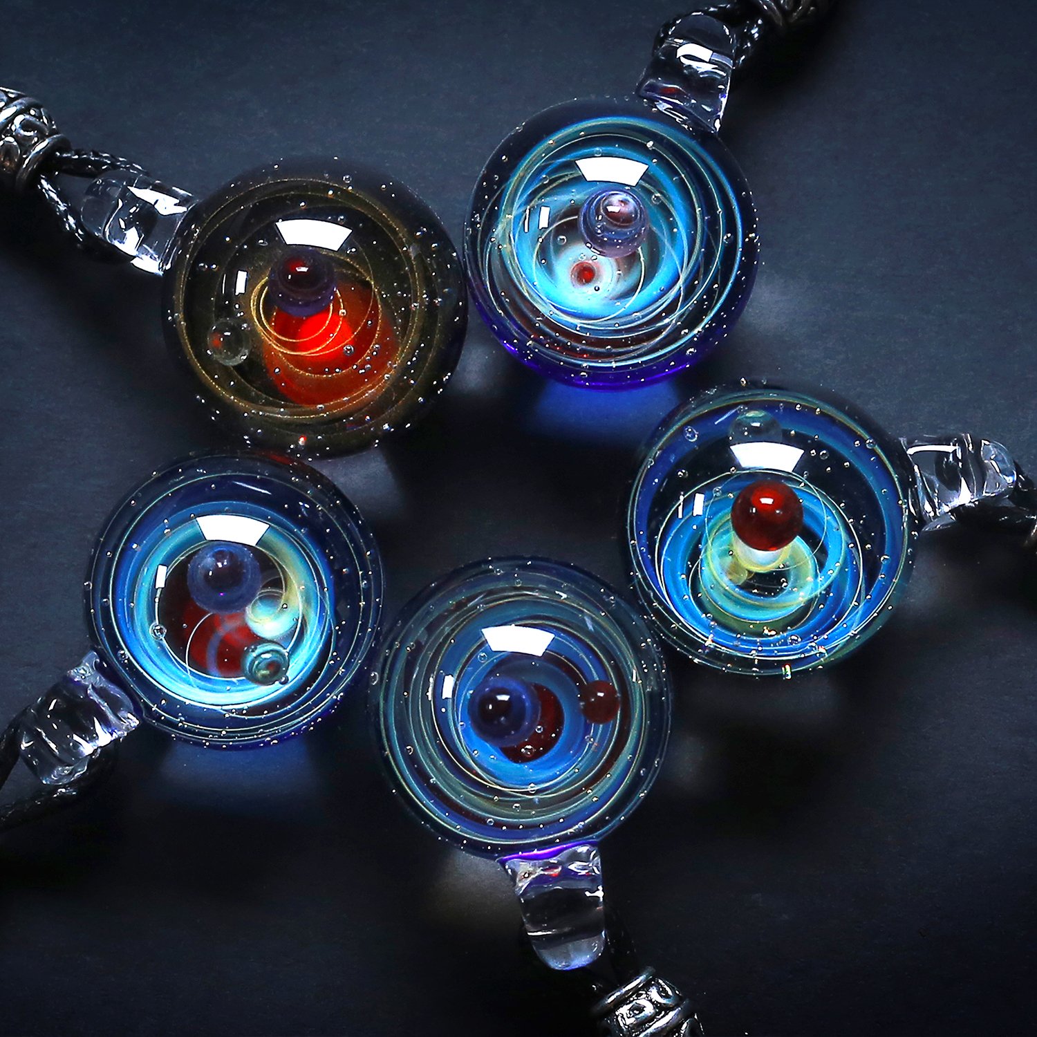 Pavaruni Original Galaxy Pendant Necklace, Universe Glass Accessories, Space Cosmos Design,Birthday (Minerva)