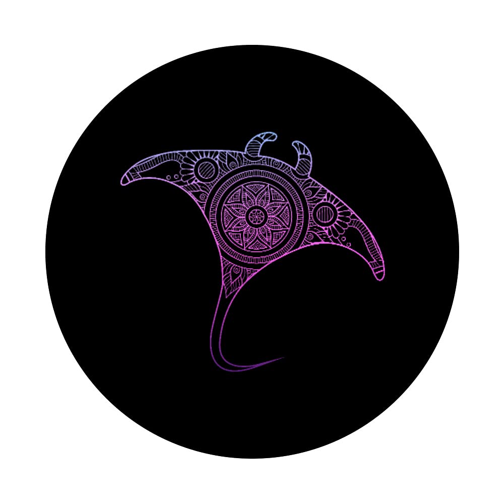Scuba Diving Freediving Manta Ray Spirit Shark Ocean design PopSockets Swappable PopGrip