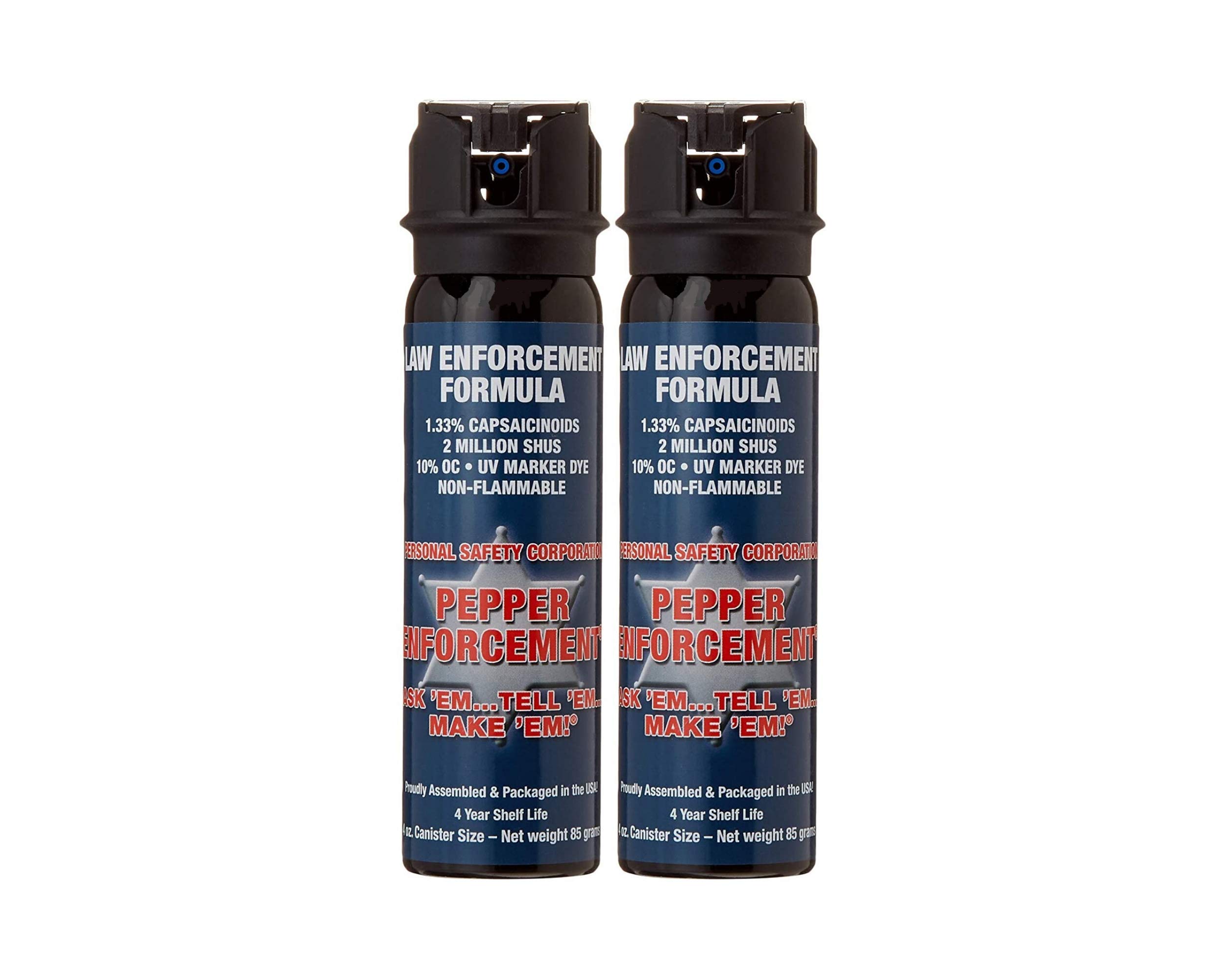 Pepper Enforcement PE1110PF-FT Foam Pepper Spray 2 Pack for Self Defense - Maximum Strength 10% OC Formula - Emergency Personal Safety & Protection