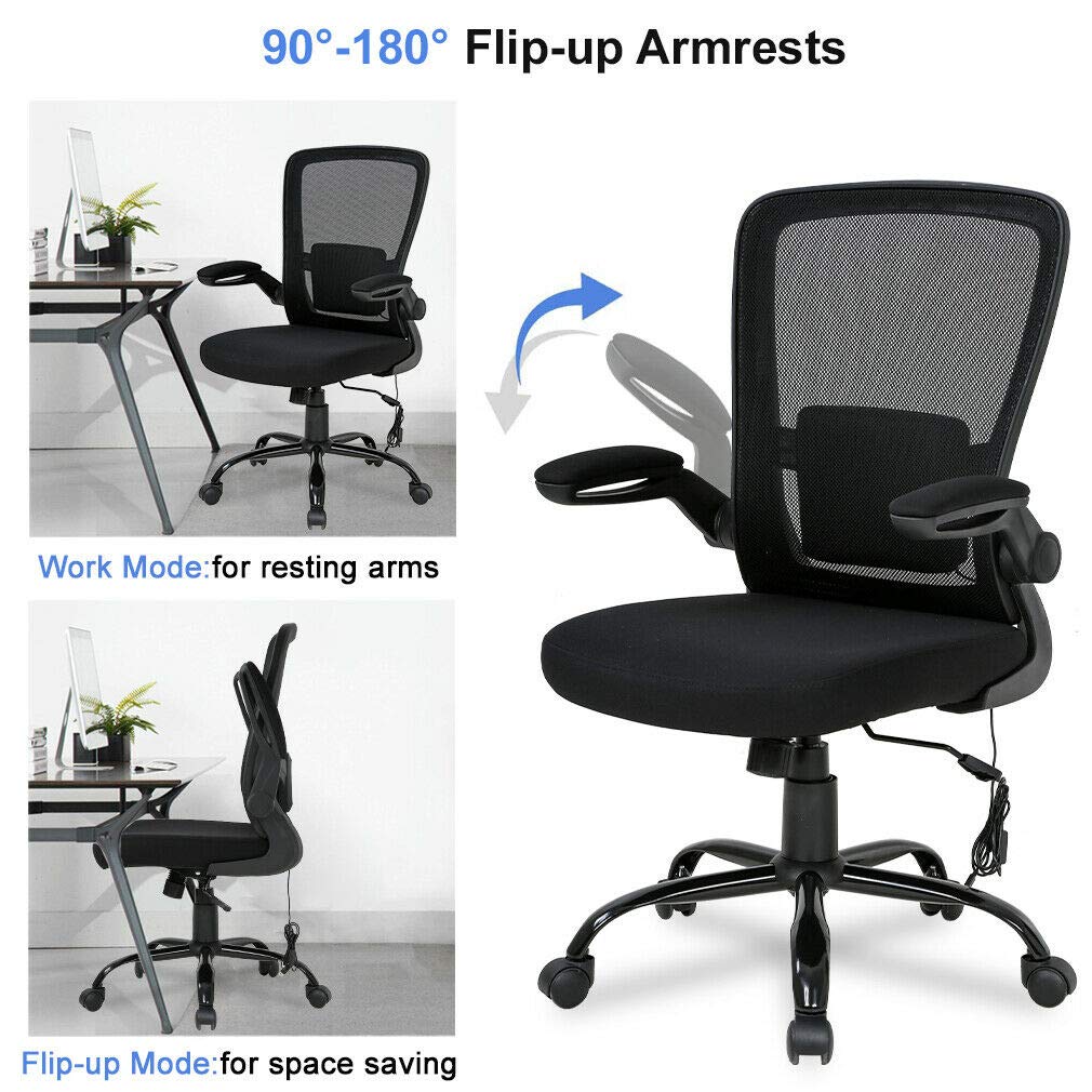 SuccessfulHome Ergonomic Office Chair, Home Office Desk Chair, Mesh Computer Chair with Lumbar Support, Ergonomic Desk Chair, Computer Chair, Computer Chair with Lumbar Support (Black)