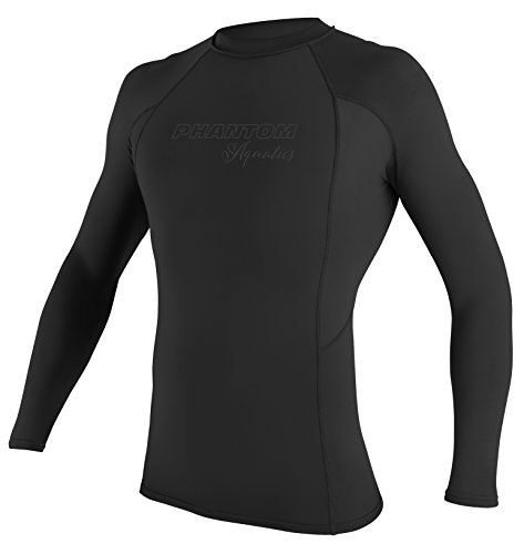 Phantom Aquatics Men's UV Protection Long Sleeve Rash Guard Black