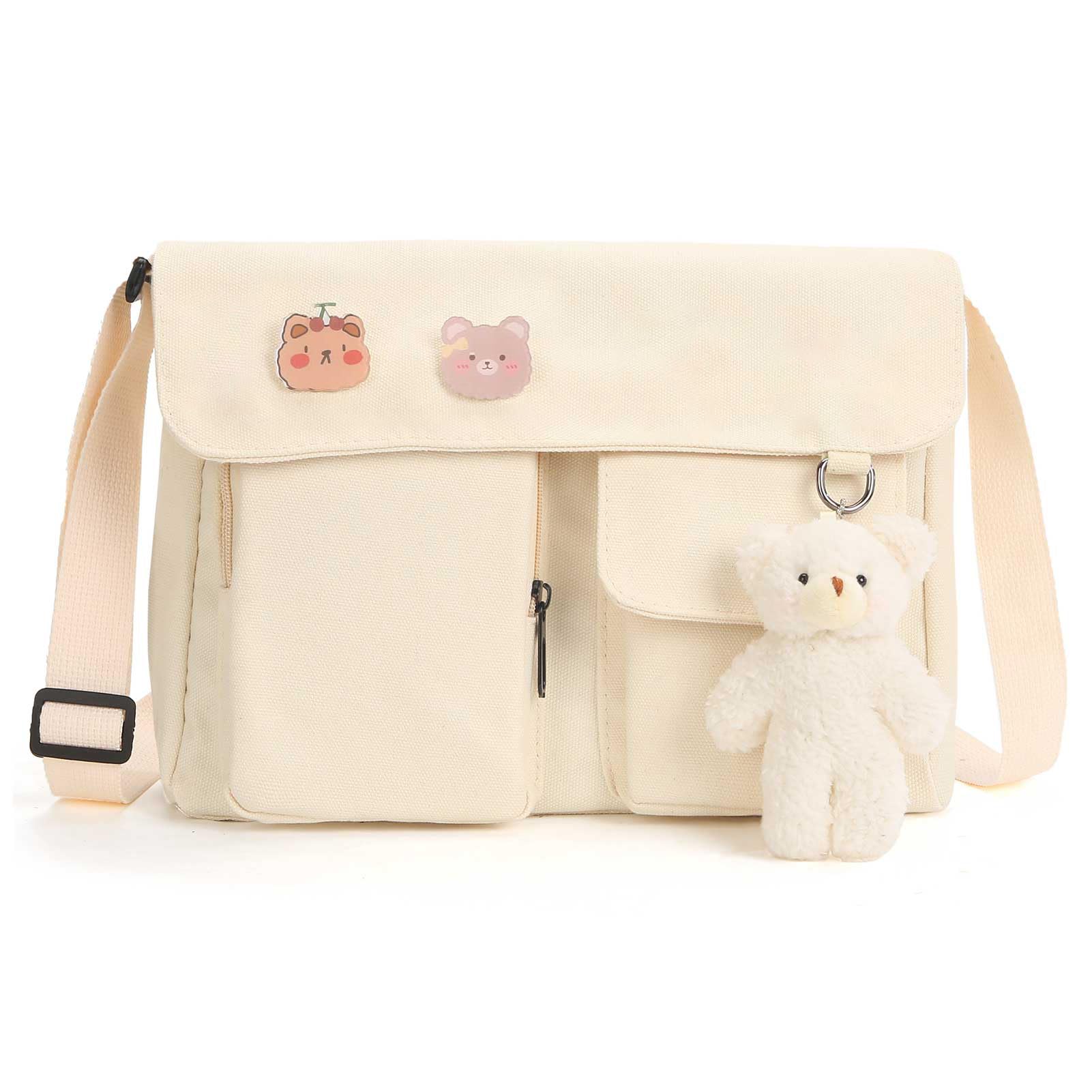 Phaoullzon Kawaii Crossbody Bag Cute Messenger Bags Canvas Shoulder Purse Gifts for Teens