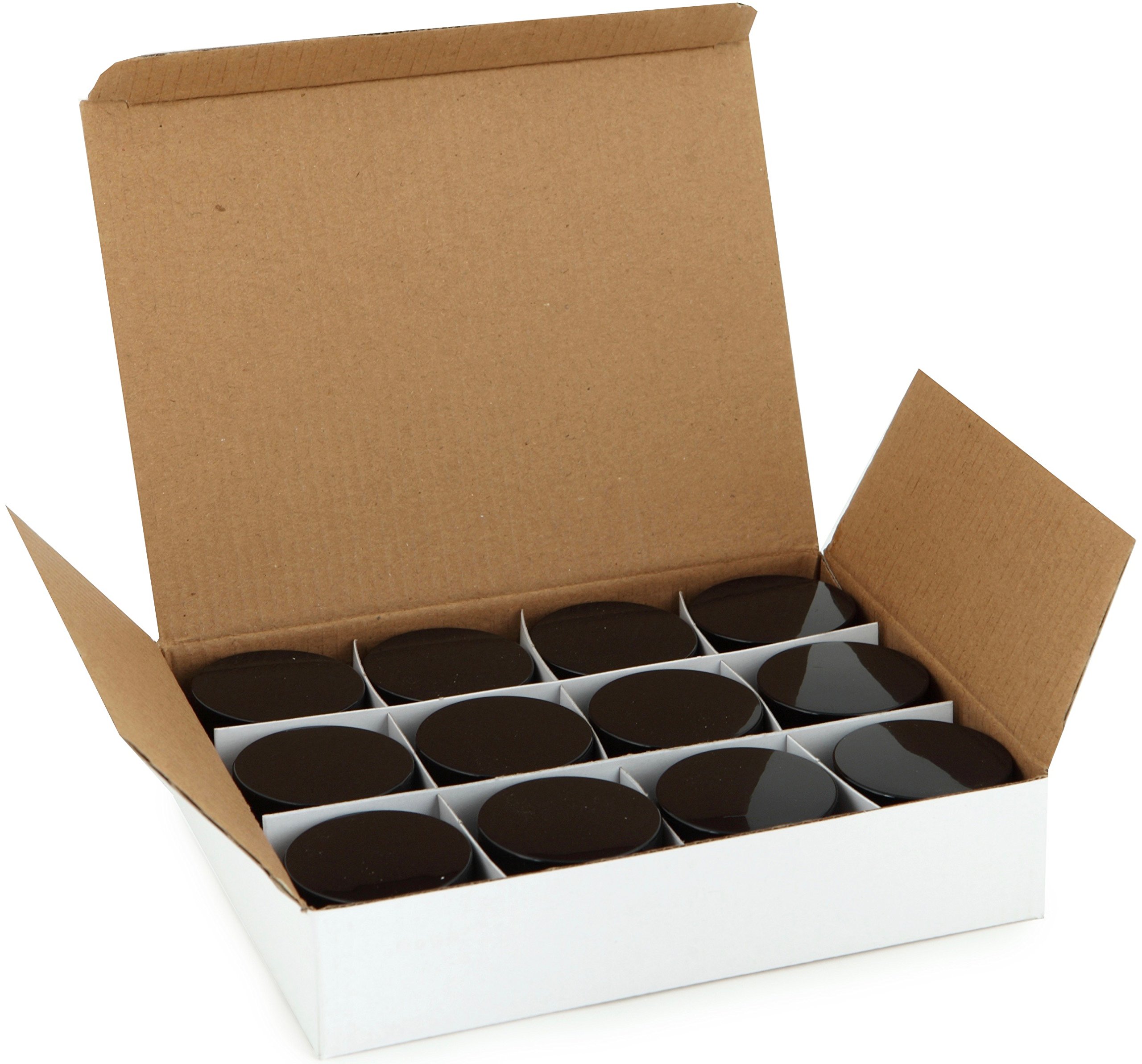 Vivaplex, 12, Green, 15 ml, Round Glass Jars, with Inner Liners and black Lids