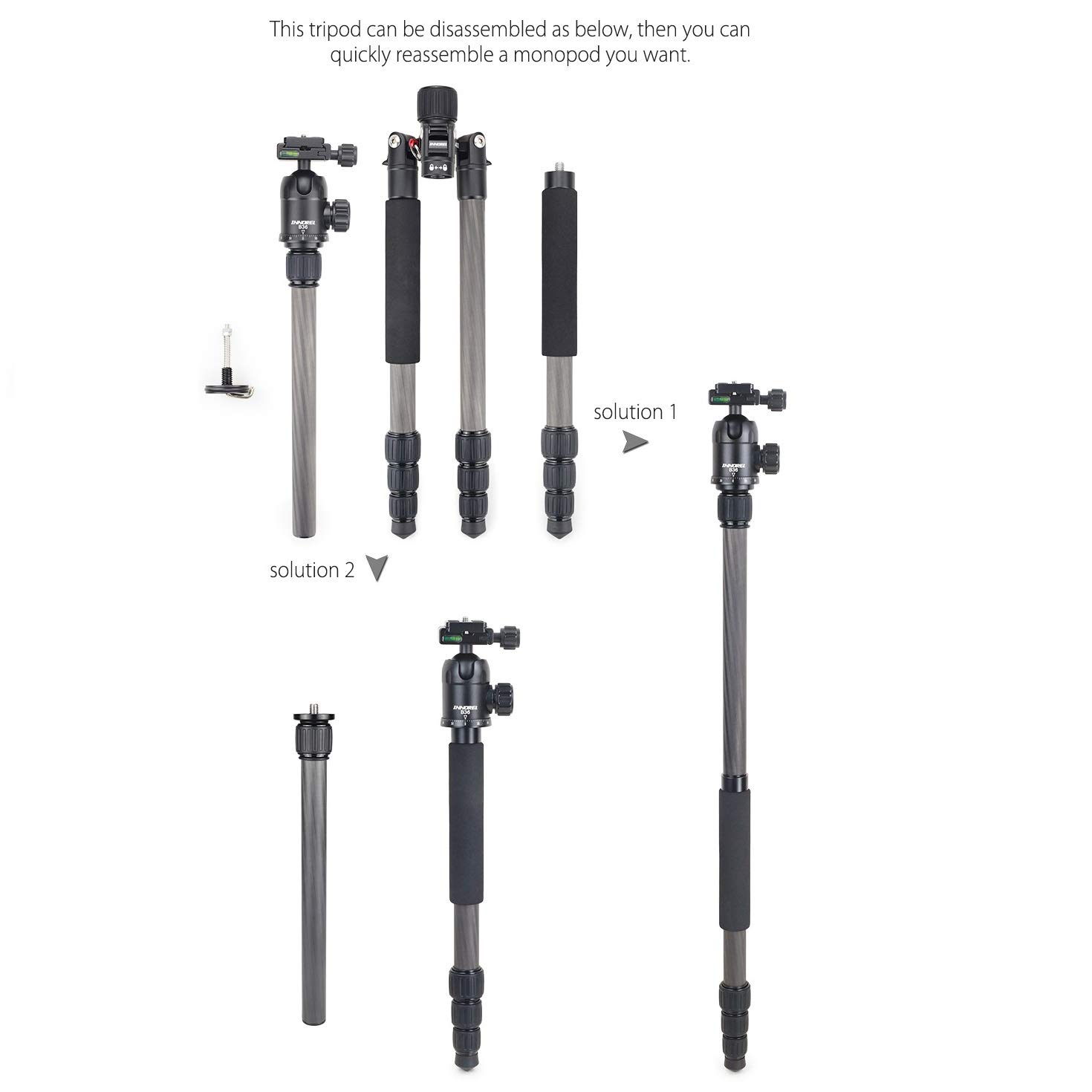 RT40C Professional Carbon Fiber Tripod for Digital Camera tripode Suitable for Travel Series Camera Stand