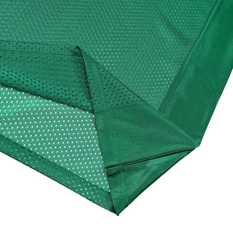 yuepang Blank Football Jersey for Men, Mesh Polyester Plain Sports T-Shirt Hip Hop Jersey S-4XL Green