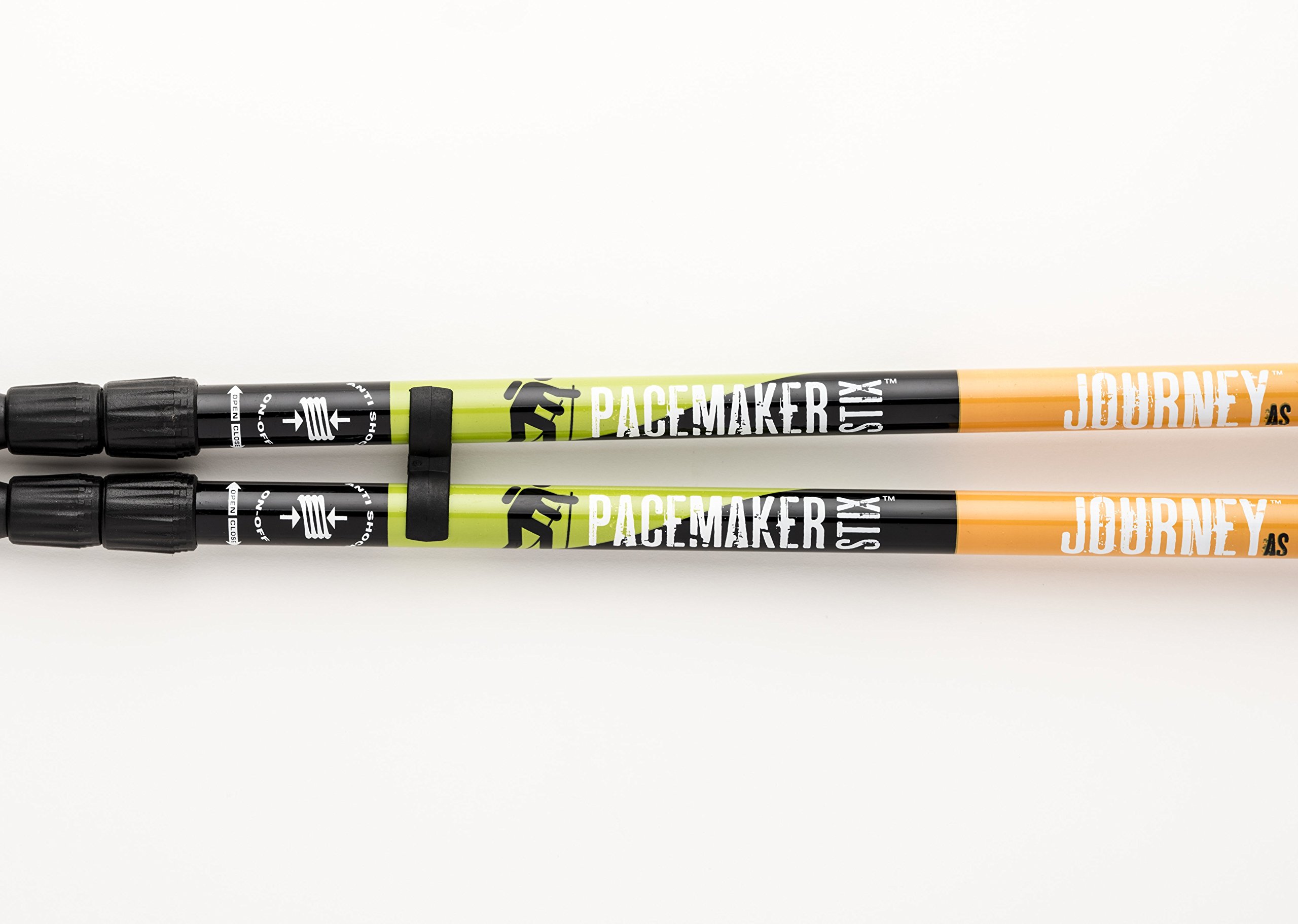 Pair of PaceMaker Stix Journey Anti Shock Trekking Poles for Walking and Hiking - Replaceable Tungsten Tips - Ultralight and Collapsible Sticks - for Exercise, Hiking and Backpacking