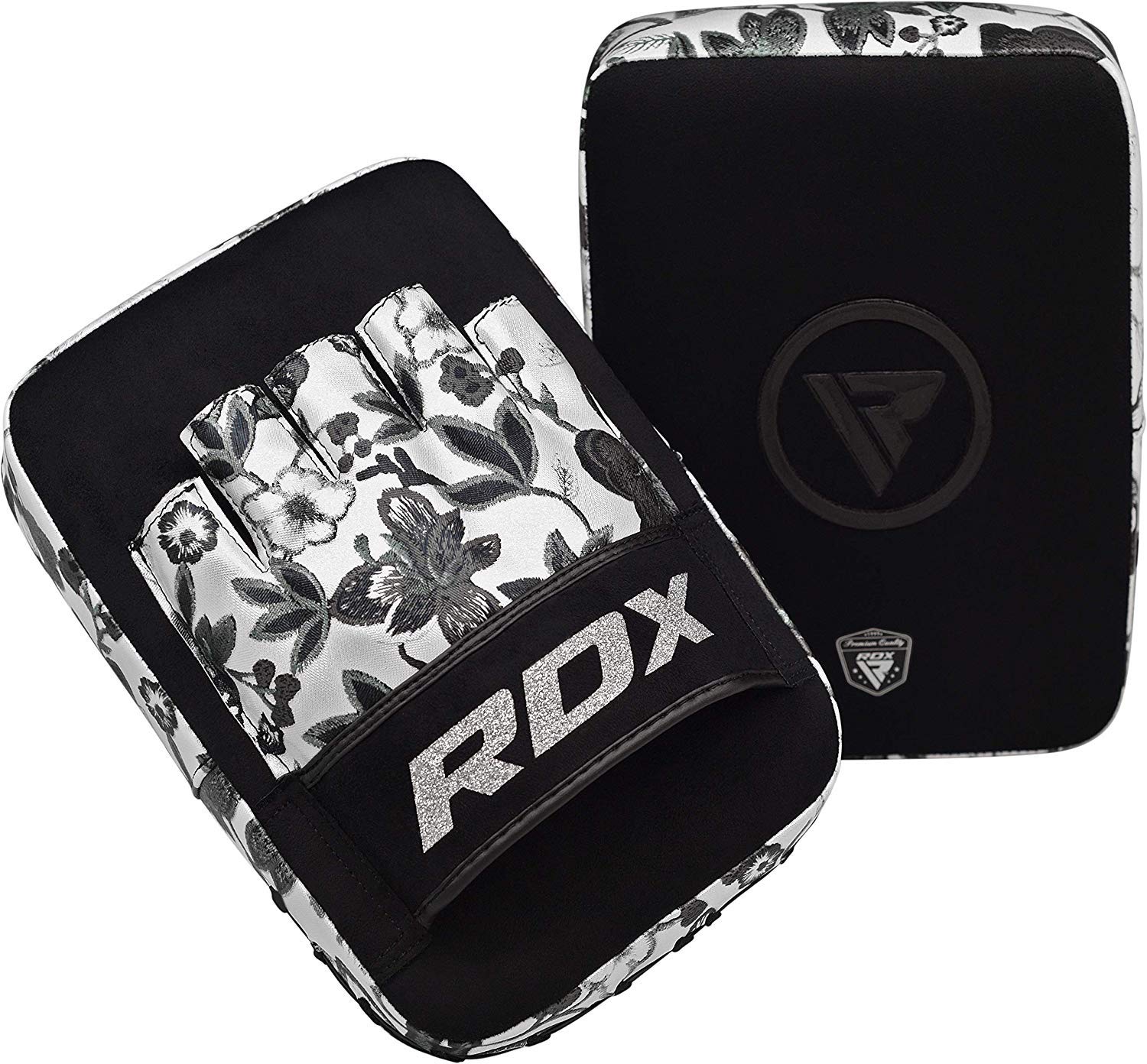 RDX Women Boxing Pads Focus Mitts, Ladies Flora Skin Hook and Jab Target Hand Pads, Great for MMA, Muay Thai, Kickboxing, Martial Arts, Karate Training, Padded Punching, Coaching Strike Shield