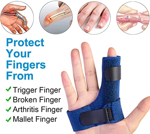 Sumifun Finger Brace, Trigger Finger Splint for Index Middle Ring Pinky Finger Arthritis Pain, Tendon Injury, Broken Mallet Finger Stabilizer Supports for Dislocated Knuckle Immobilizer Wrap for