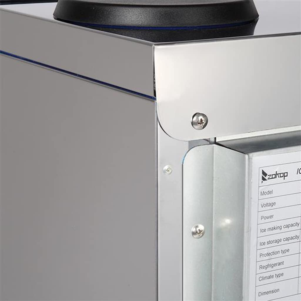 Zokop ZOKOP Commercial Ice Maker 110Lbs/24H, Stainless Steel Ice Machine with 24Lbs Ice Storage Capacity, Freestanding Under Counter ice Maker, Ideal for Home, Office, Restaurant, Bar, Coffee Shop