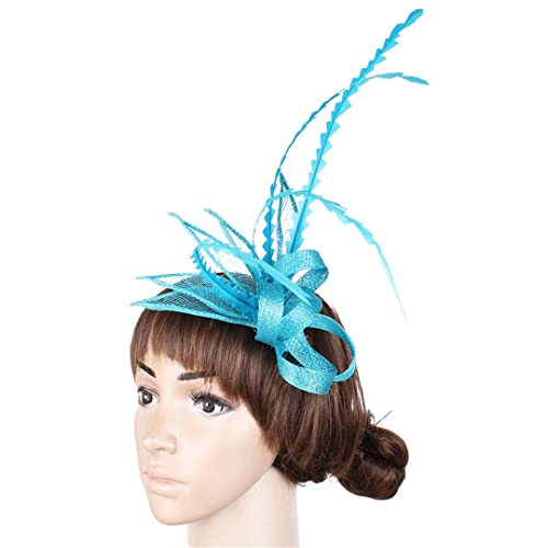 White Or 21 Colors Wedding Feathe Hair Accessories Women Headwear Event Headpiece Race Hats Purple