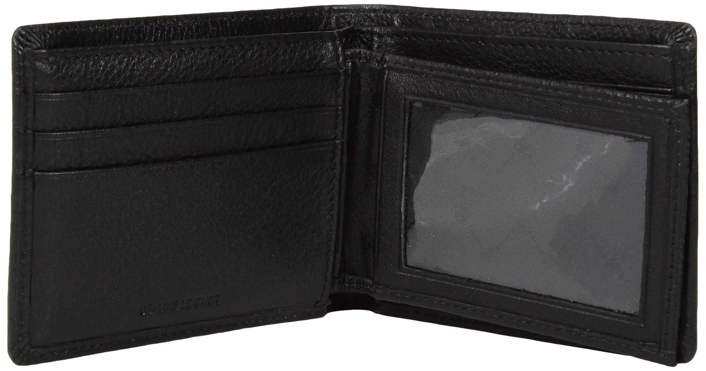 Perry Ellis Portfolio Men's Park Avenue Leather Wallet With Passcase, Black, One Size