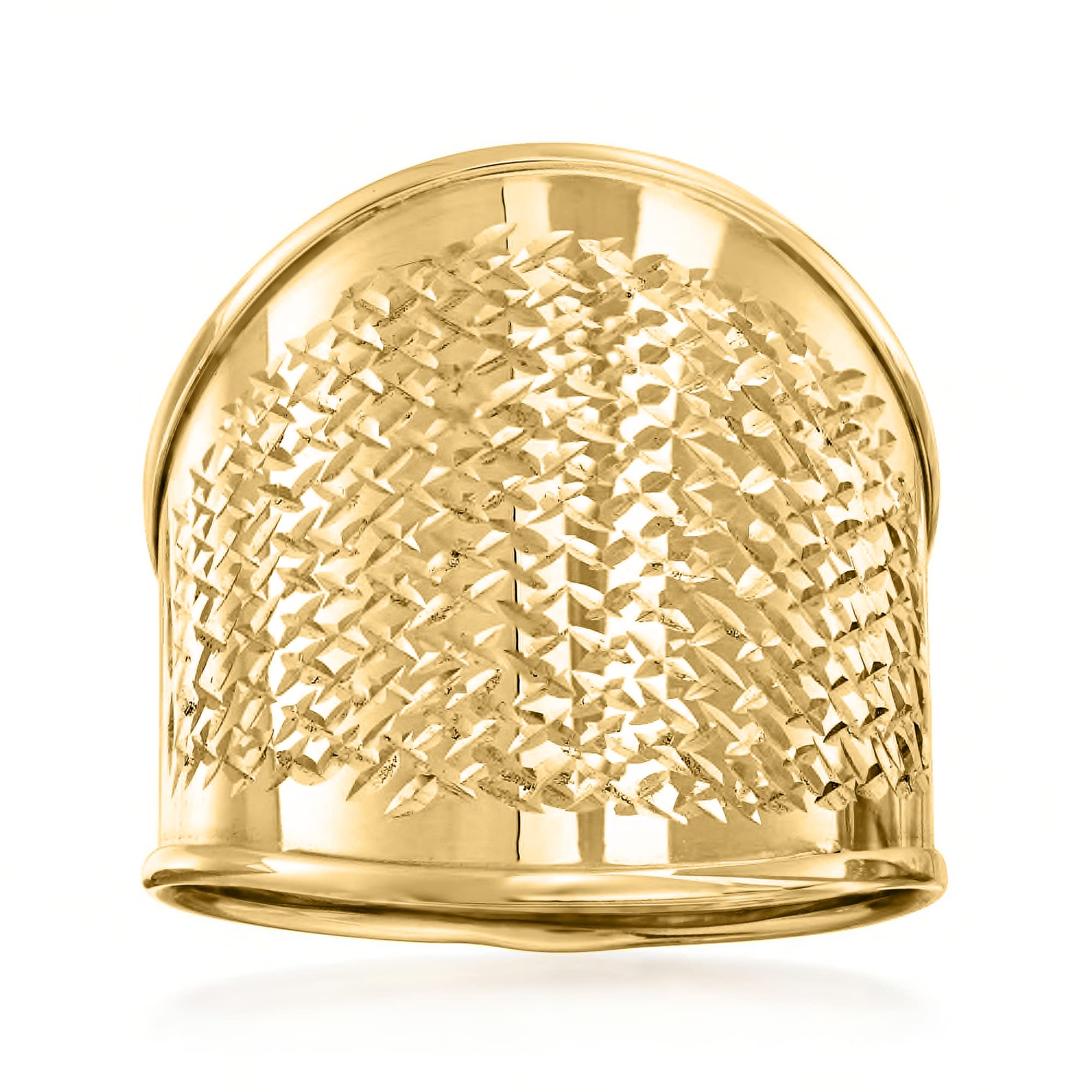 Ross-Simons Italian 14kt Yellow Gold Wide Ring. Size 10