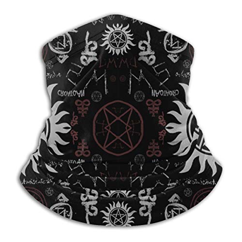 SPN Face Mask for Women Men Black Washable Adjustable Neck Gaiter Bandanas Reusable Wind Dust Protection Balaclava for Ski Motorcycle