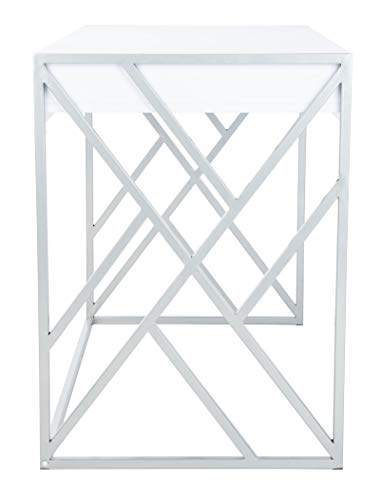 Safavieh Home Office Elaine Modern White and Silver 1-drawer Desk