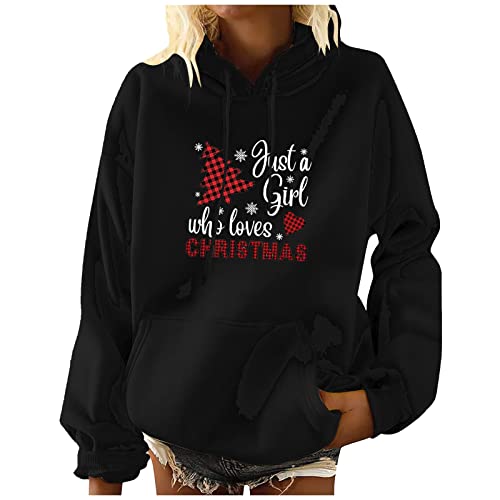 Women Round Neck Christmas Print Sweatshirt Fashion Top Long Sleeve Autumn and Winter Pullover