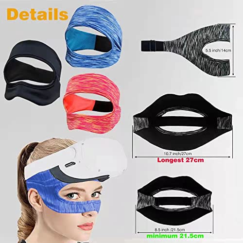 VR Headsets Eye Mask Cover Sweat Band Breathable VR Accessory, Designed Adjustable Sizes for Use VR Work - Sweat-Proof, Non-Slip, Washable(3 Pcs)
