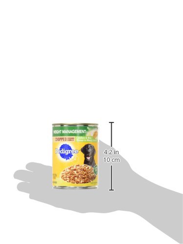 Pedigree Chopped Ground Dinner Weight Management Chicken And Rice Wet Dog Food 13.2 Oz. (12 Count)