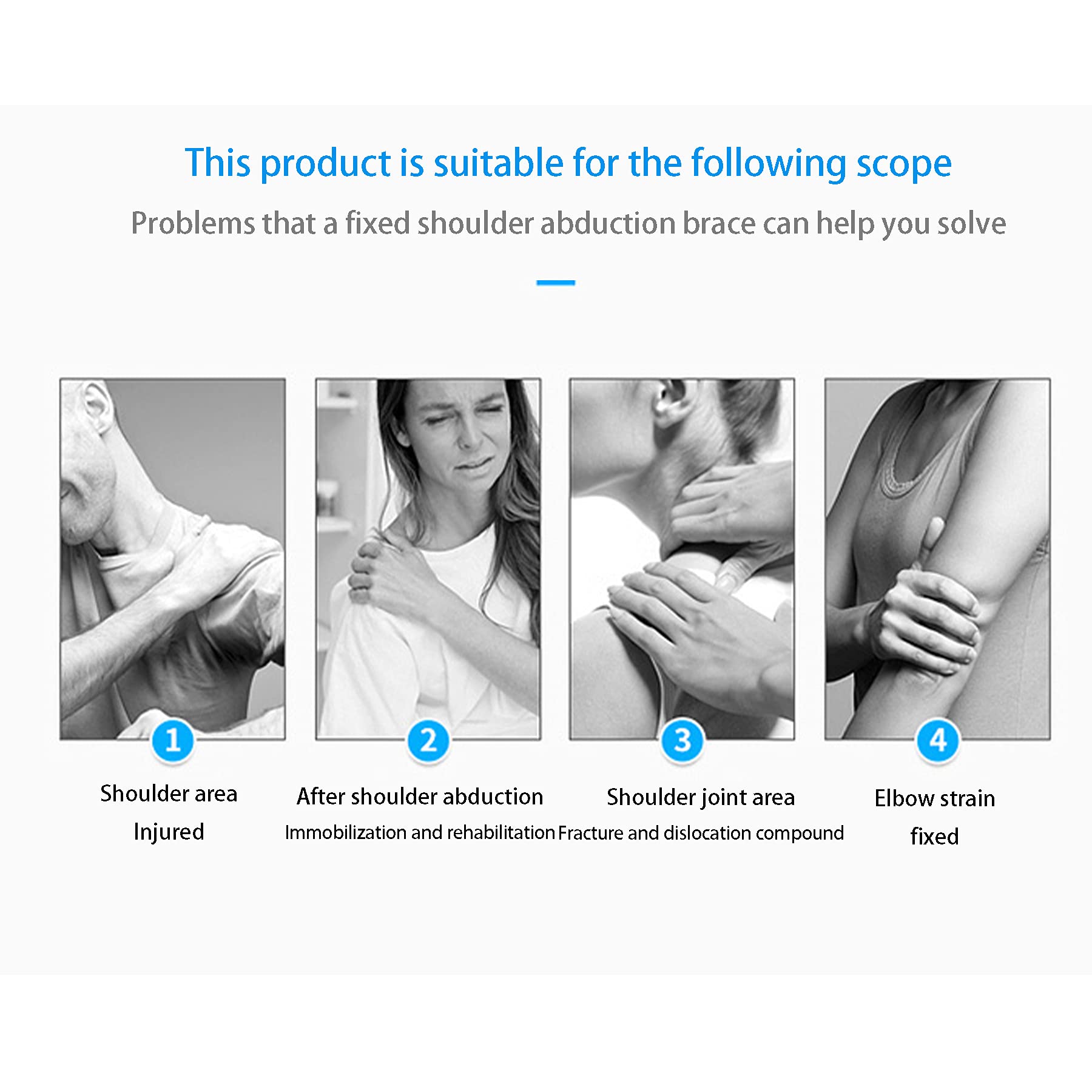 WILLQ Shoulder Abduction Sling for Broken Fractured Bones Sublexion Surgery Dislocated Injury Support Broken Arm for Shoulder Injury Post-op Shoulder Arm Brace Lightweight Breathable