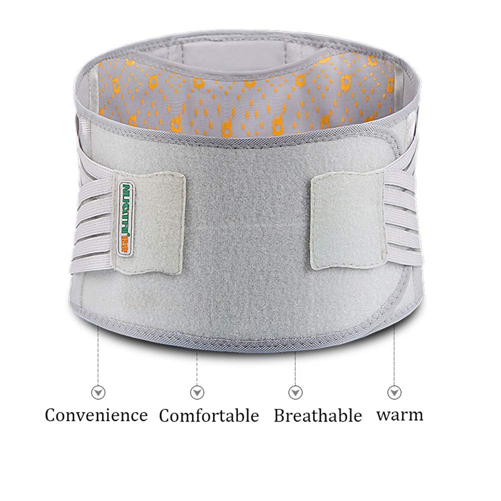 TANGIST Lumbar Brace 2 In 1 Back Support Belt Lower Back Posture For Injuries-Hot Compression Therapy Far Infrared (Size : L)