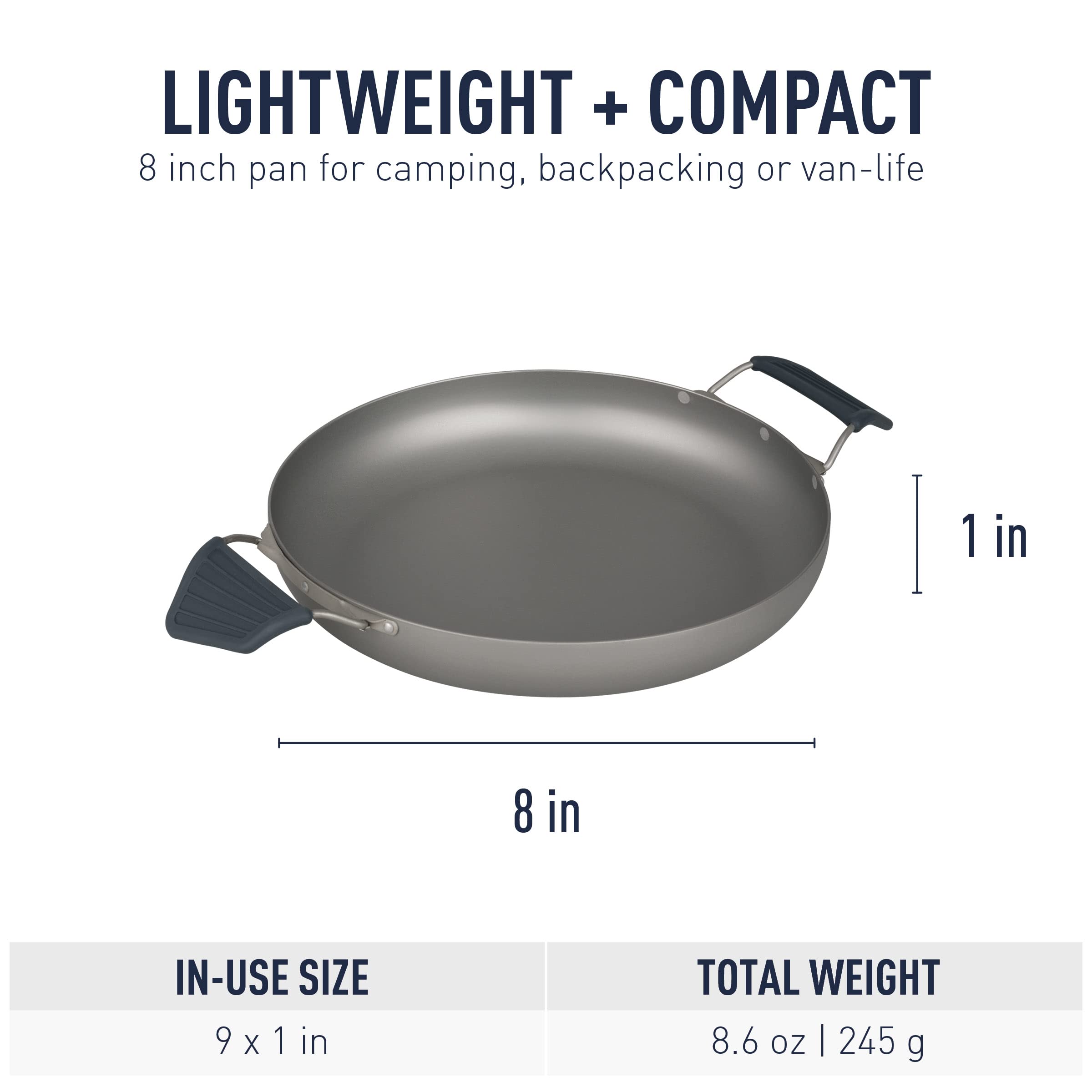 Sea to Summit X-Pan Aluminum Camping Frying Pan, 8-Inch, Grey