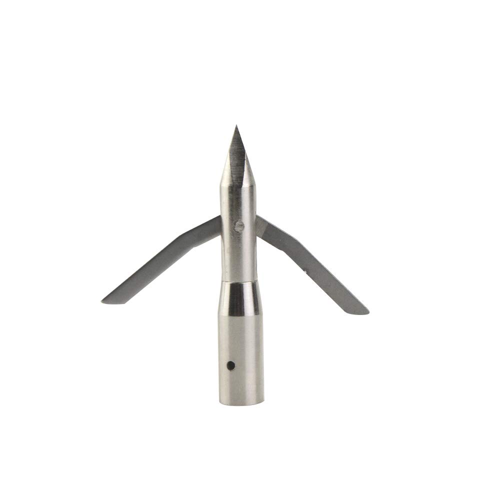SHARROW 6/12 Pcs Archery Bowfishing Broadheads Stainless Steel Arrowhead Arrow Point Hunting Broadheads 288 Grain 2 Blades Screw in Arrow Tips (6 pcs)
