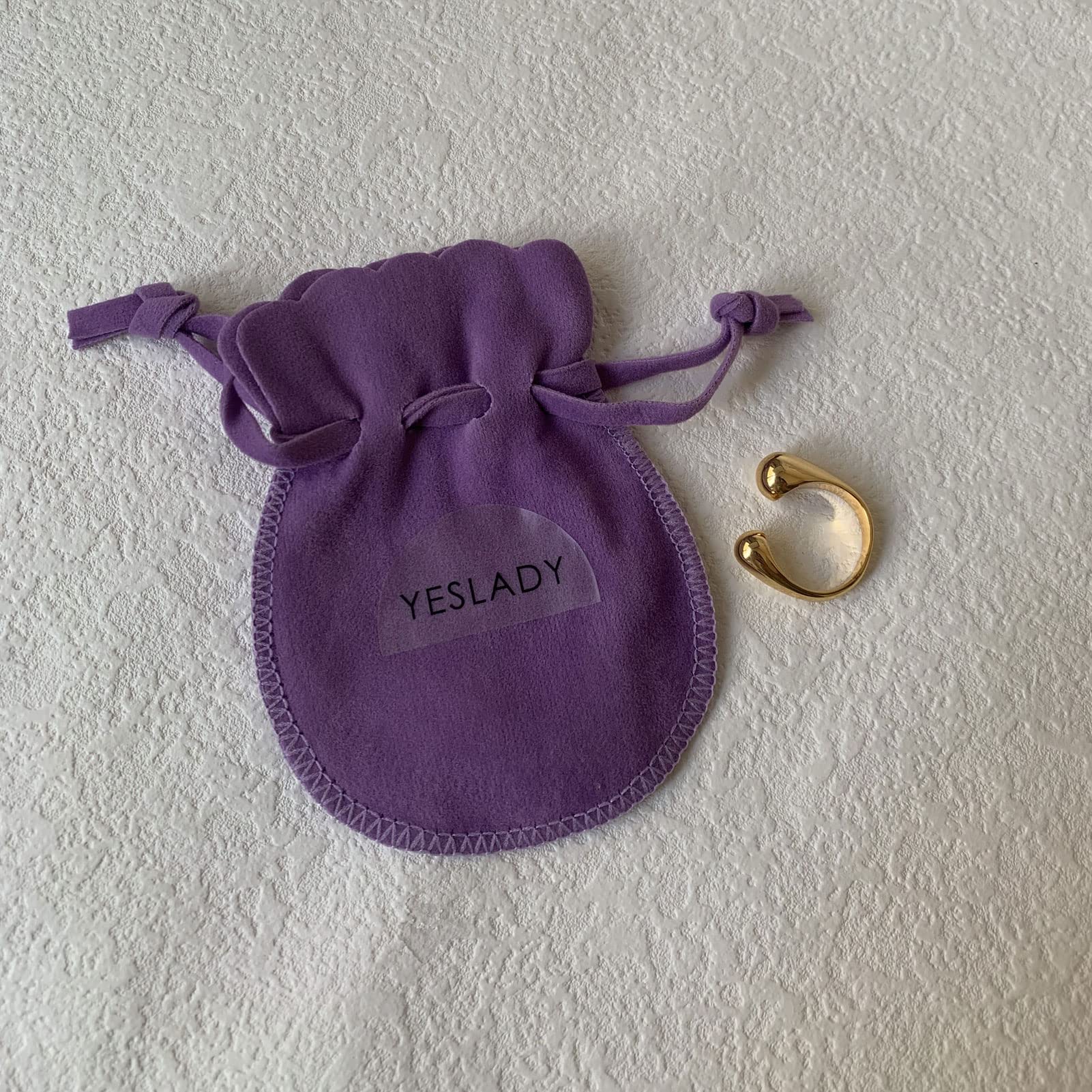 YESLADY Chunky Rings for Women Adjustable Open Cuff Statement Ring Teardrop Dome Bold Jewelry