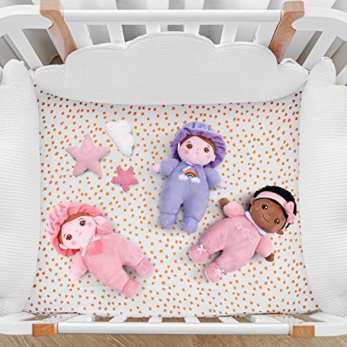 OUOZZZ Soft Black Baby Dolls for Girls - First African American Baby Dolls Multicultural Plush Rag Doll Sleeping Cuddle Buddy Doll Toy for Kids 10"