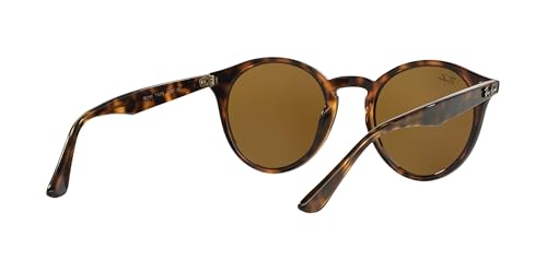 Ray-Ban RB2180 Round Sunglasses, Light Havana/Dark Brown, 49 mm