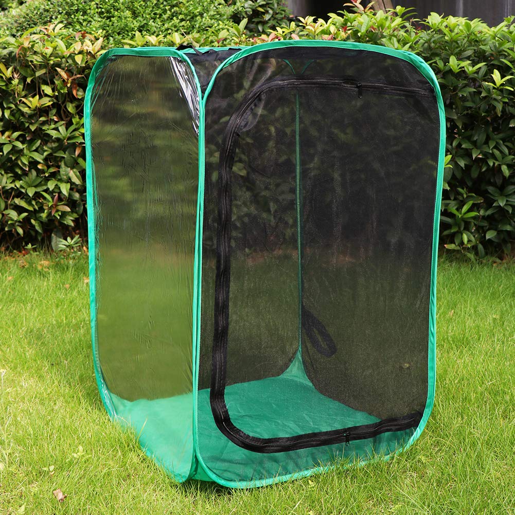 RESTCLOUD 36" Large Monarch Butterfly Habitat, Giant Collapsible Insect Mesh Cage Terrarium Pop-up 24 x 24 x 36 Inches