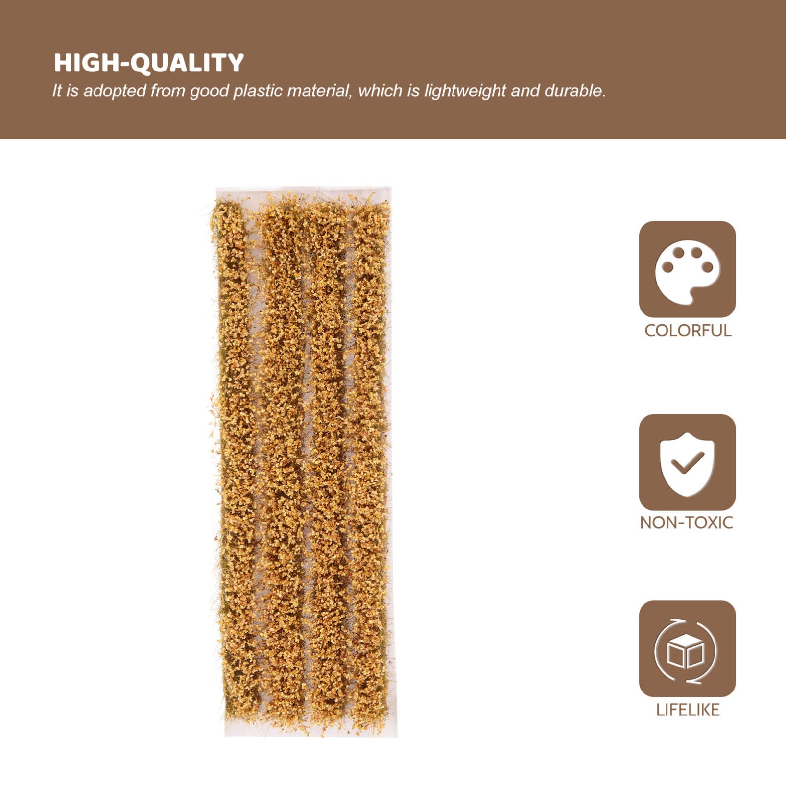 YARNOW 1 Set Static Grass Model Wheat Field Railway Artificial Grass Strip Miniature Grass Tuft Terrain Model for DIY Diorama Scenery