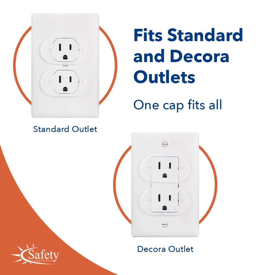 Safety Innovations, Ultimate Outlet Safety Cap, Baby Proofing Outlet Plugs, Child Safety Electrical Outlet Covers, Easy Installation, Protect Toddlers and Babies from Accidental Shock Hazard - 50 Pack