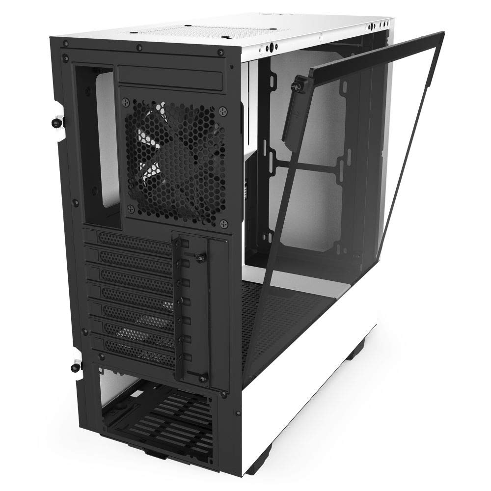 NZXT H510 - CA-H510B-W1 - Compact ATX Mid-Tower PC Gaming Case - Front I/O USB Type-C Port - Tempered Glass Side Panel - Cable Management System - Water-Cooling Ready - White/Black