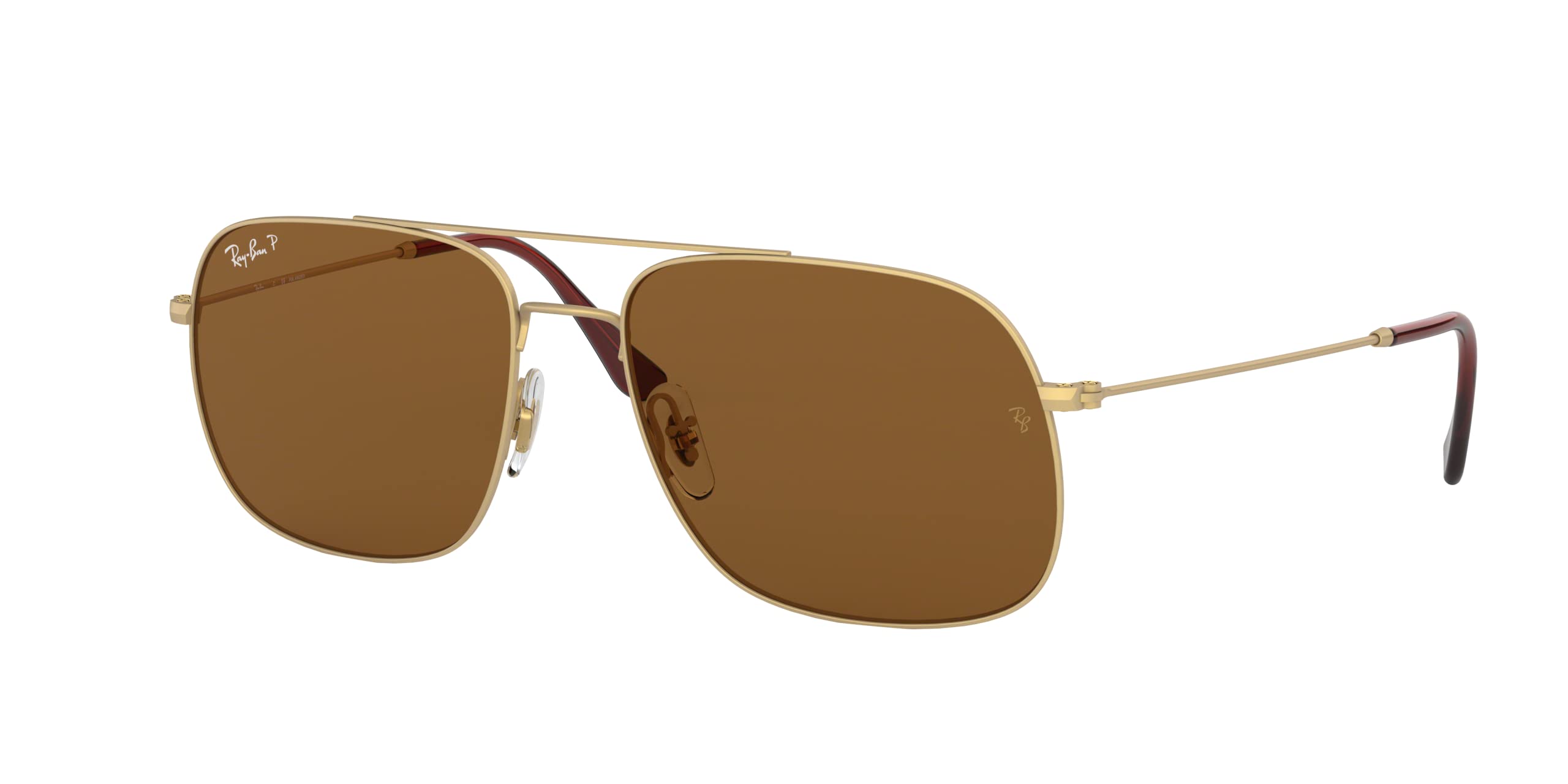 Ray-Ban Rb3595 Andrea Square Sunglasses, Rubber Black/Light Grey Gradient Dark Grey, 59 mm