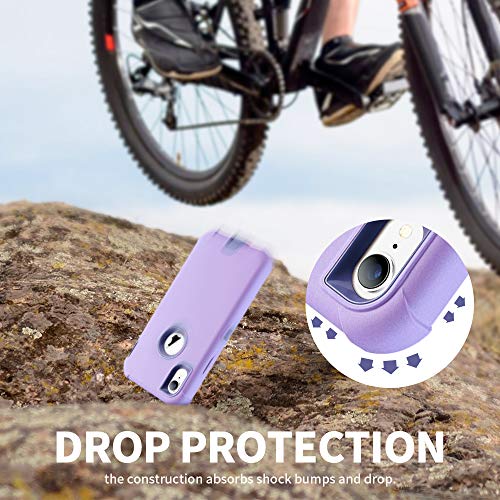 Sansunto Case for iPhone 13 Purple, Silicone Durable Protective Phone Hybrid Rubber Bumper Shockproof Anti-Slip Drop for iPhone 13 6.1''(Purple)