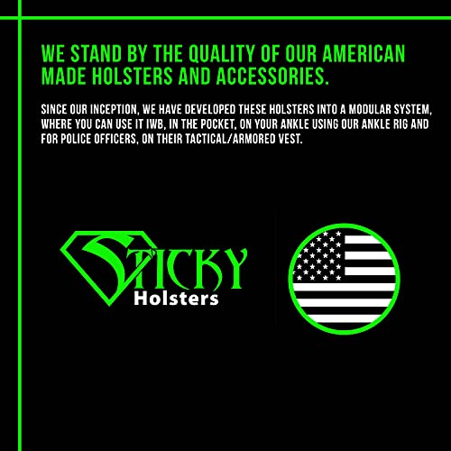 Sticky Holsters Concealment Holster for Men and Women - OR-5 - Fits Glock 42,43,43X,26,27, Ruger Max 9, Sig Sauer P365 and Similar with Optic Setups - Ambidextrous - IWB/Pocket Carry