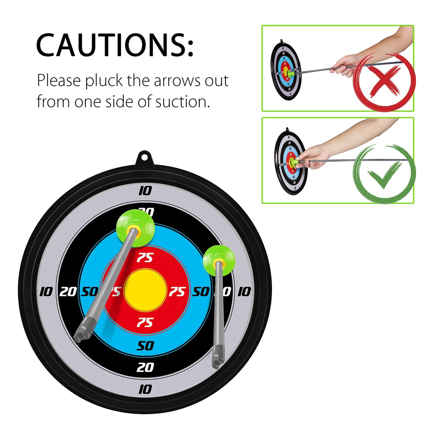 SainSmart Jr. Kids Bow and Arrows, Light Up Archery Set for Kids Outdoor Hunting Game with 5 Durable Suction Cup Arrows, Luminous Bow and Sighting Device, Green