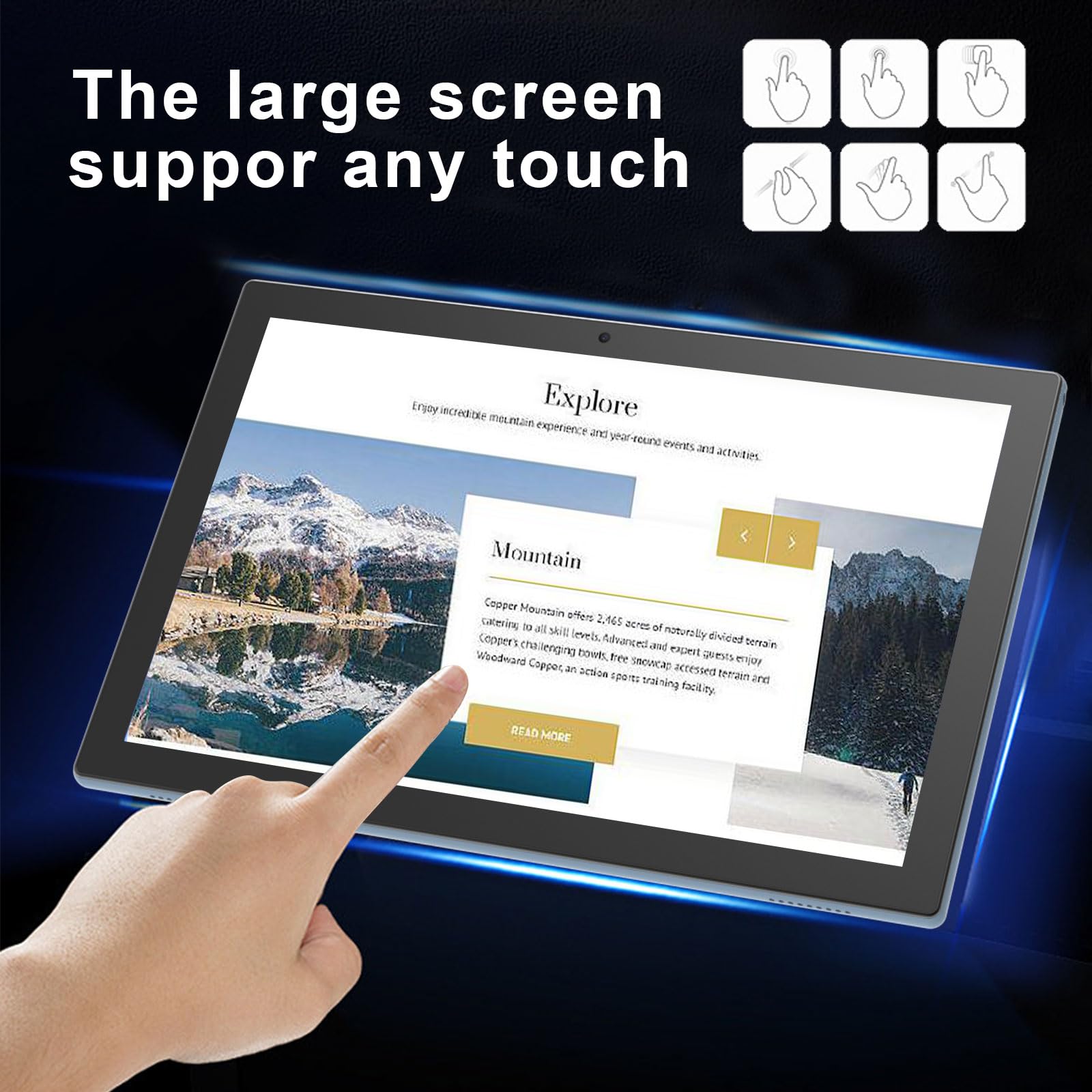 Tablet 2 in 1 Tablets 10 inch Android 12 Tablet Set with Keyboard Case Mouse Stylus Film, 4GB+64GB Tablets 10.1" Tab 1280*800 HD Touch Screen, 8MP Dual Camera Games Wi-Fi Bluetooth Tableta PC Blue.