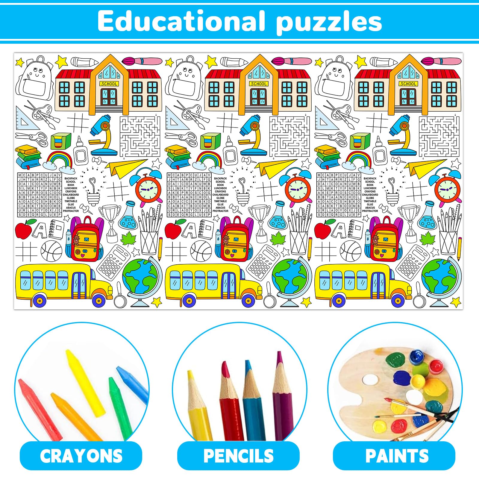 Qyeahkj Giant Fall Coloring Tablecloth Huge Autumn World Posters Large Color-in Paper Poster Table Cover Arts and Crafts