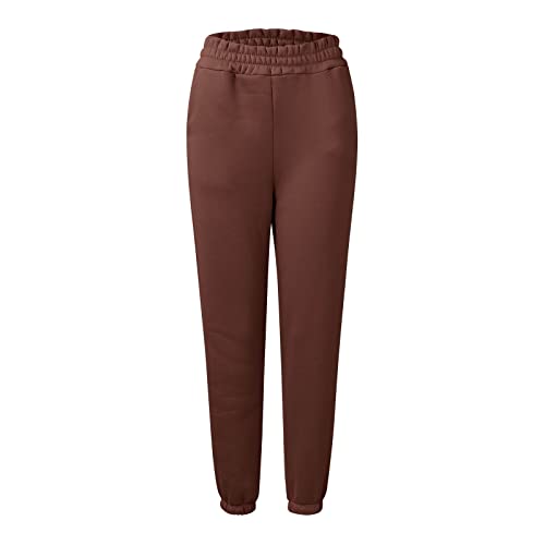 Women's 2 Piece Lounge Sets Outfits Casual Zip Up Hoodie and Sweatpant Jogging Suit Set Full Zip Up Sweatsuits Set Brown