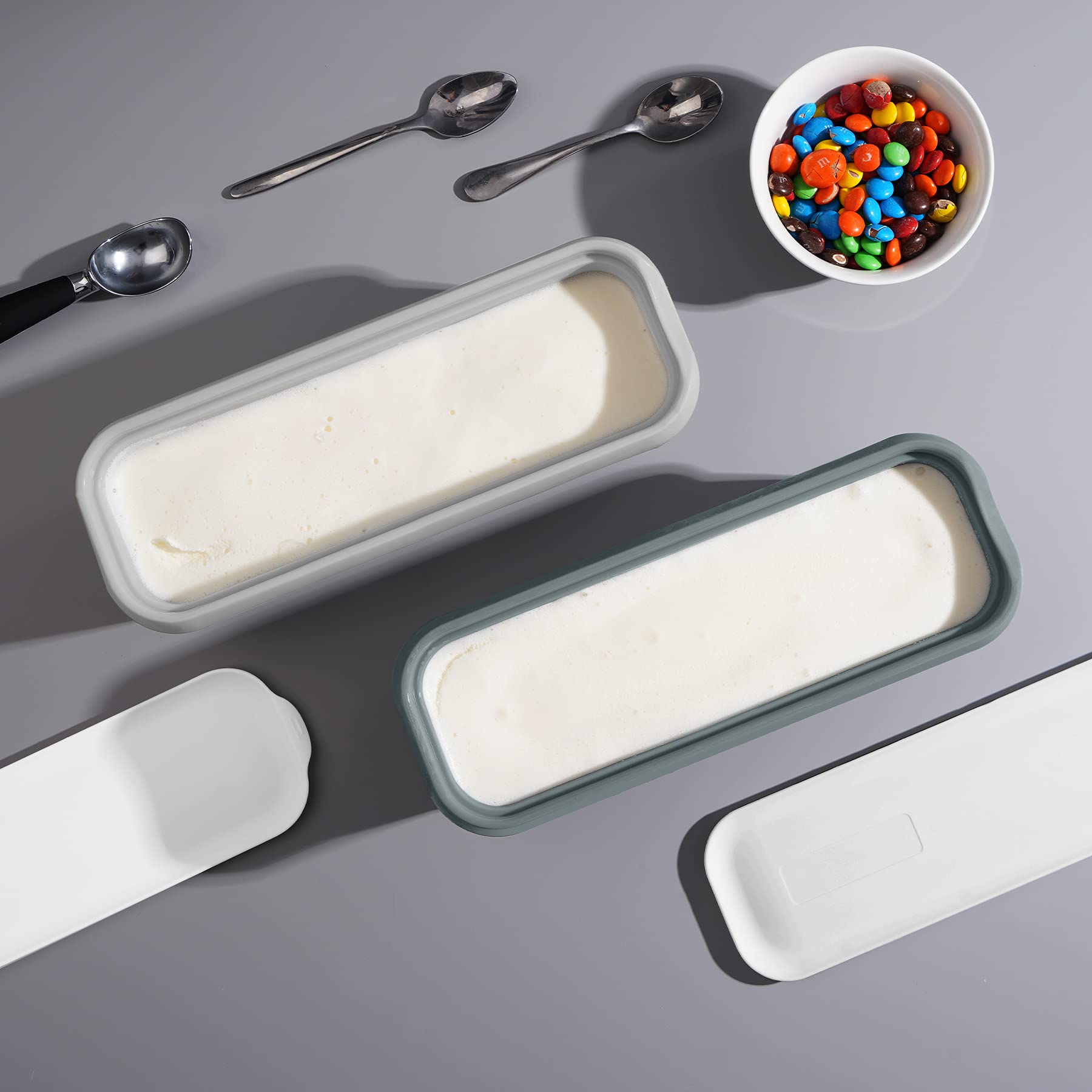 SveBake Ice Cream Storage Containers with Lids 2 PACK - 1.5 Quarts Homemade Ice Cream Tubs, Freezer Containers, Purple & Lavender
