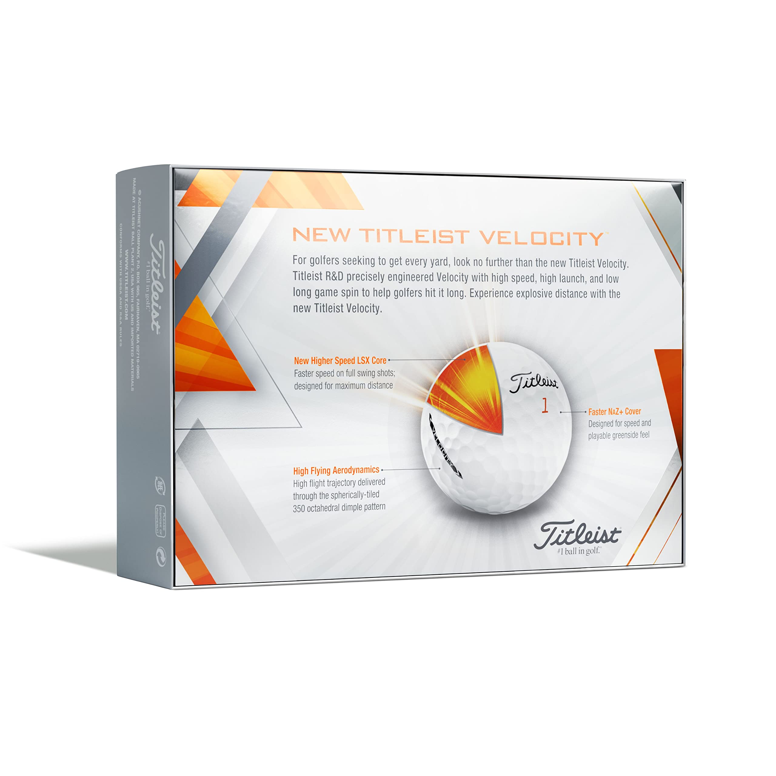 Titleist Velocity Golf Balls (One Dozen), 12 Pack