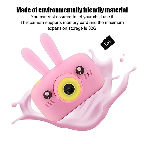 Srliya Portable Bunny Digital Camera, Portable ABS Children Digital Camera 12MP 2.0-Inch HD Color Screen Gift Toy for Child