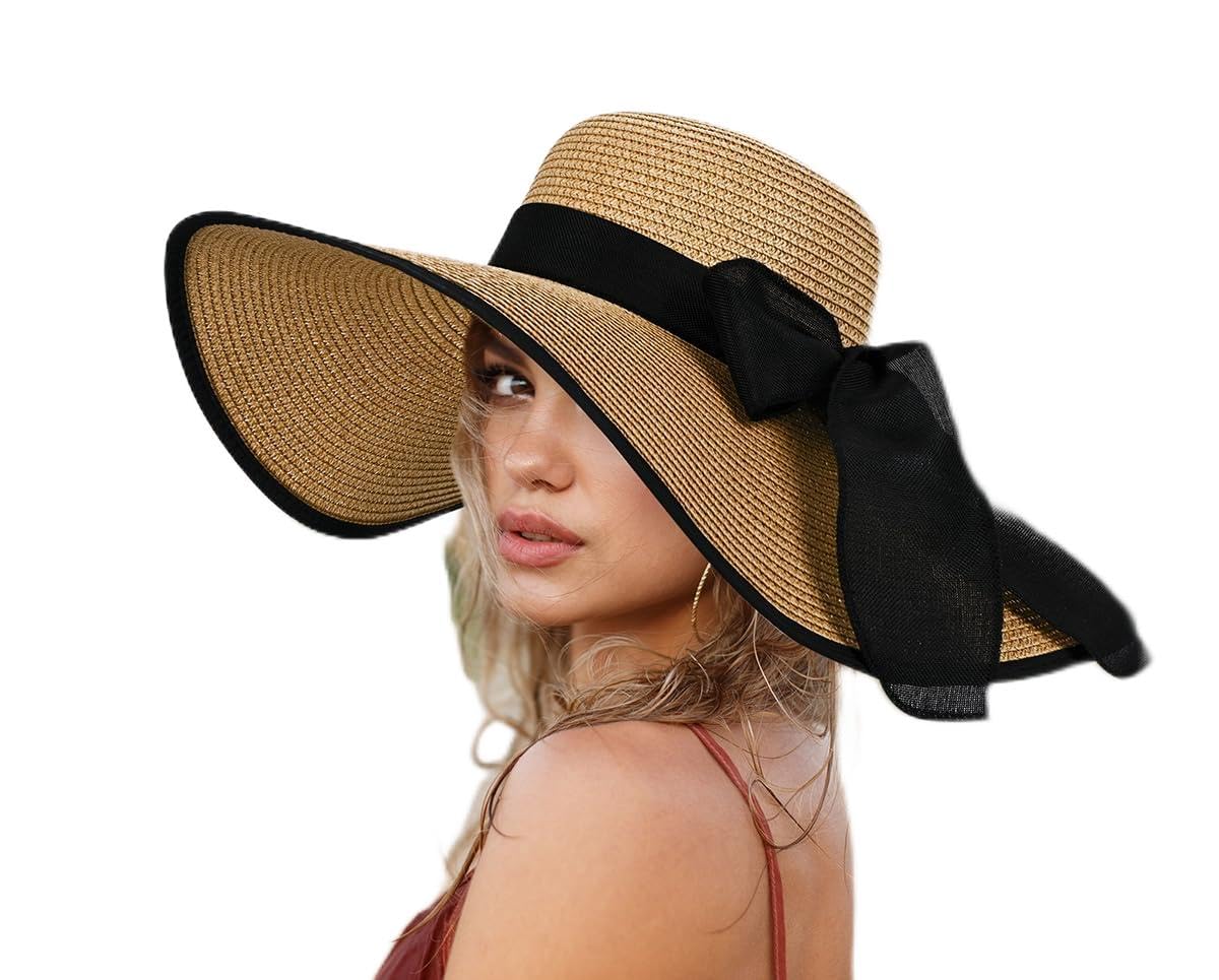 Women Summer Foldable Sun Straw Hat UPF 50+ Beach Hat