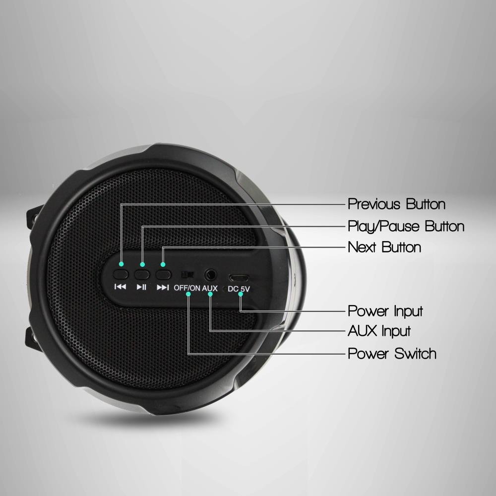 Pyle Portable Speaker, Boombox, Bluetooth Speakers, Rechargeable Battery, Surround Sound, Digital Sound Amplifier, 3.5mm Aux Input, 2.1 Channel Hi-Fi Active Stereo Speaker System in Black - PBMSPG11