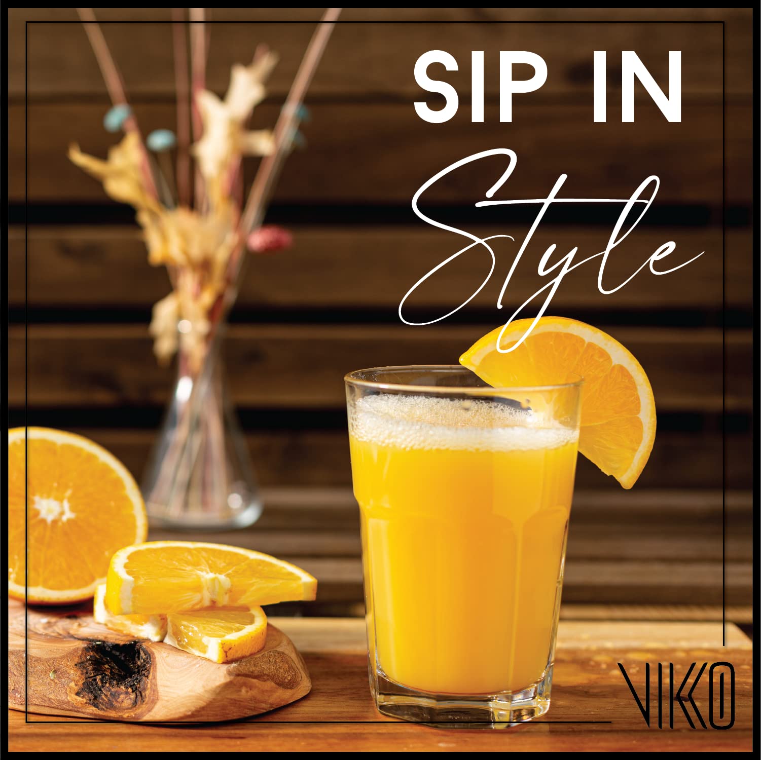 Vikko Drinking Glasses, Set of 6 Juice Glasses 9 Oz, Thick and Sturdy Kitchen Glasses, Dishwasher Safe Highball Glass Tumbler, Heavy Duty Cups, Water Glasses